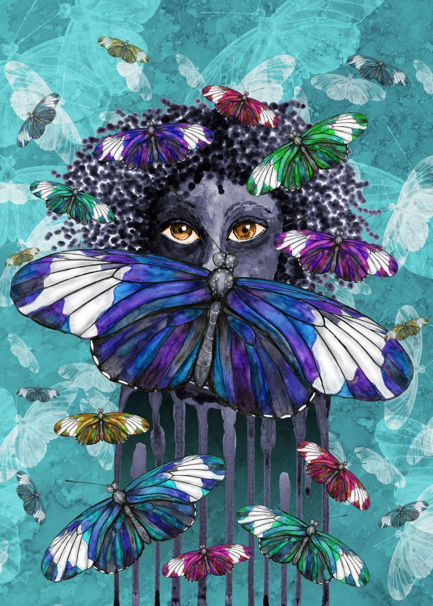 'Strange butterflies' Poster, picture, metal print, paint by Bianca ...