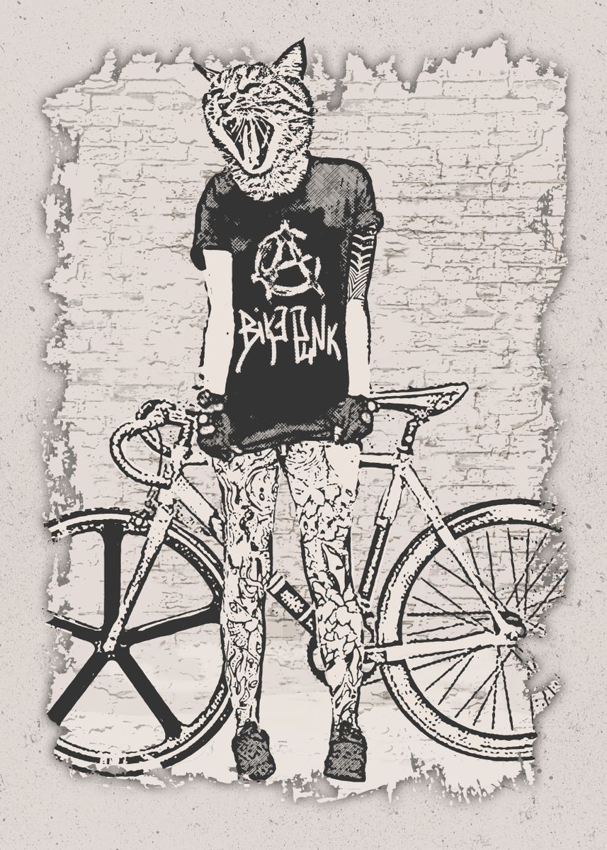 'Bike Punk' Poster, picture, metal print, paint by Ilya Danilov | Displate