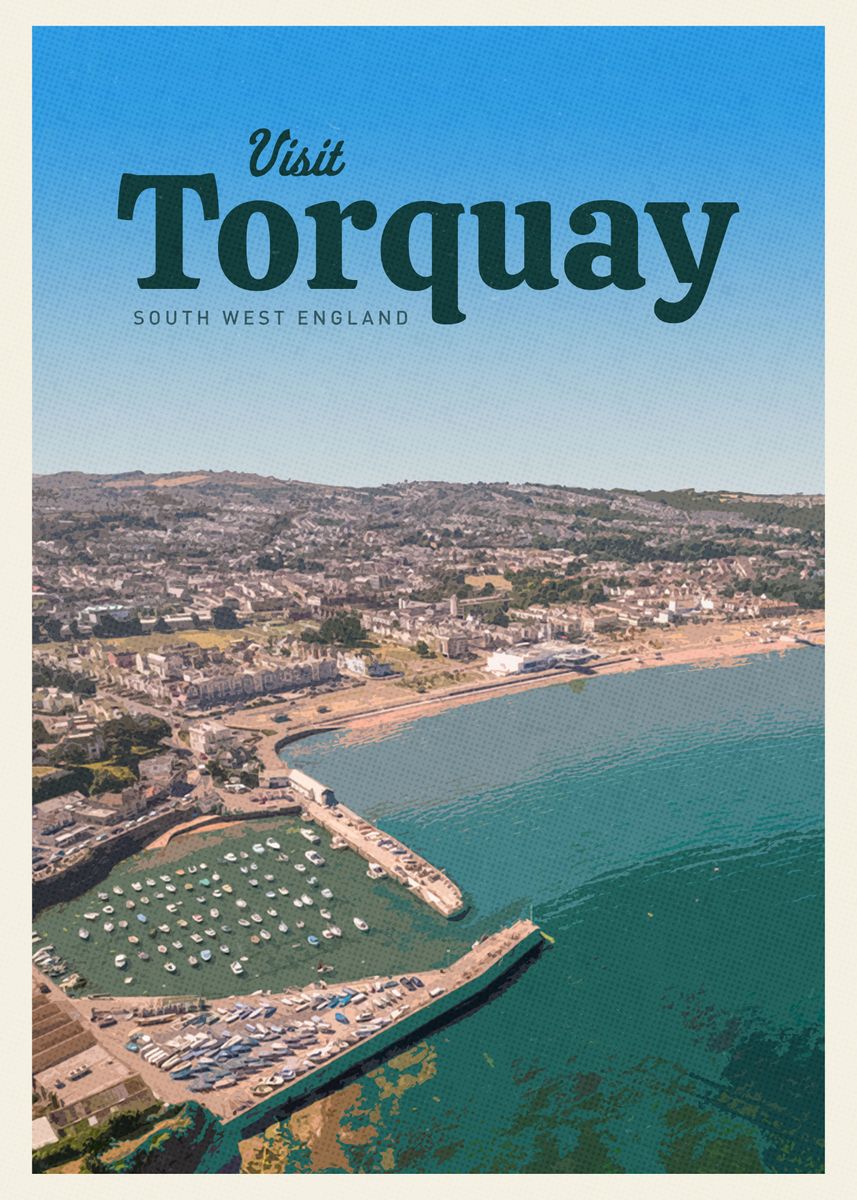 'Visit Torquay' Poster, picture, metal print, paint by Mercury Club ...