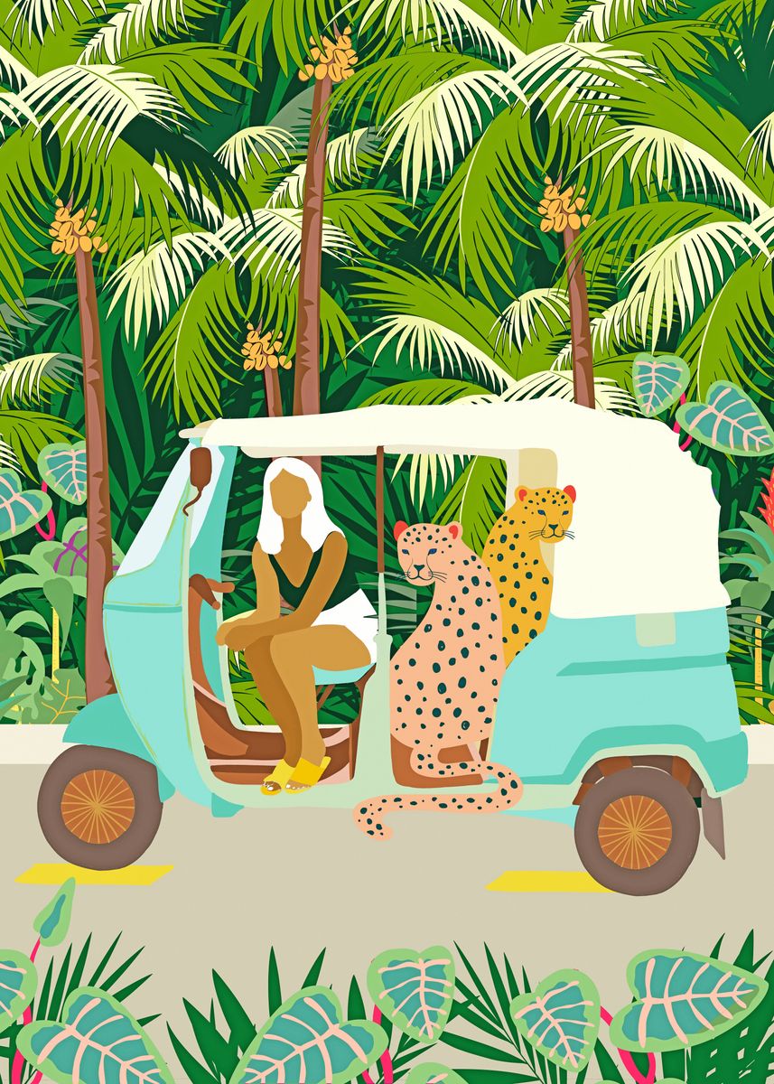 'Rikshaw ride with Javan' Poster, picture, metal print, paint by 83 ...