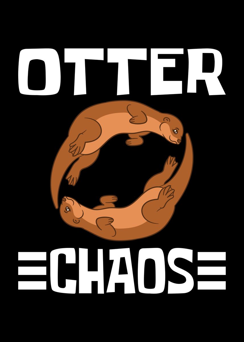 'Sea Otters Otter Chaos' Poster, picture, metal print, paint by MzumO ...
