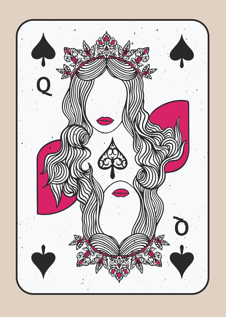 'Queen card ' Poster, picture, metal print, paint by Simon Darren ...