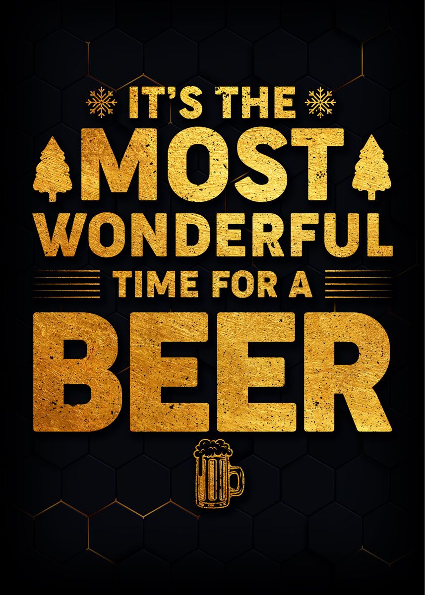 'Christmas Beer' Poster, picture, metal print, paint by Denis Siggers ...