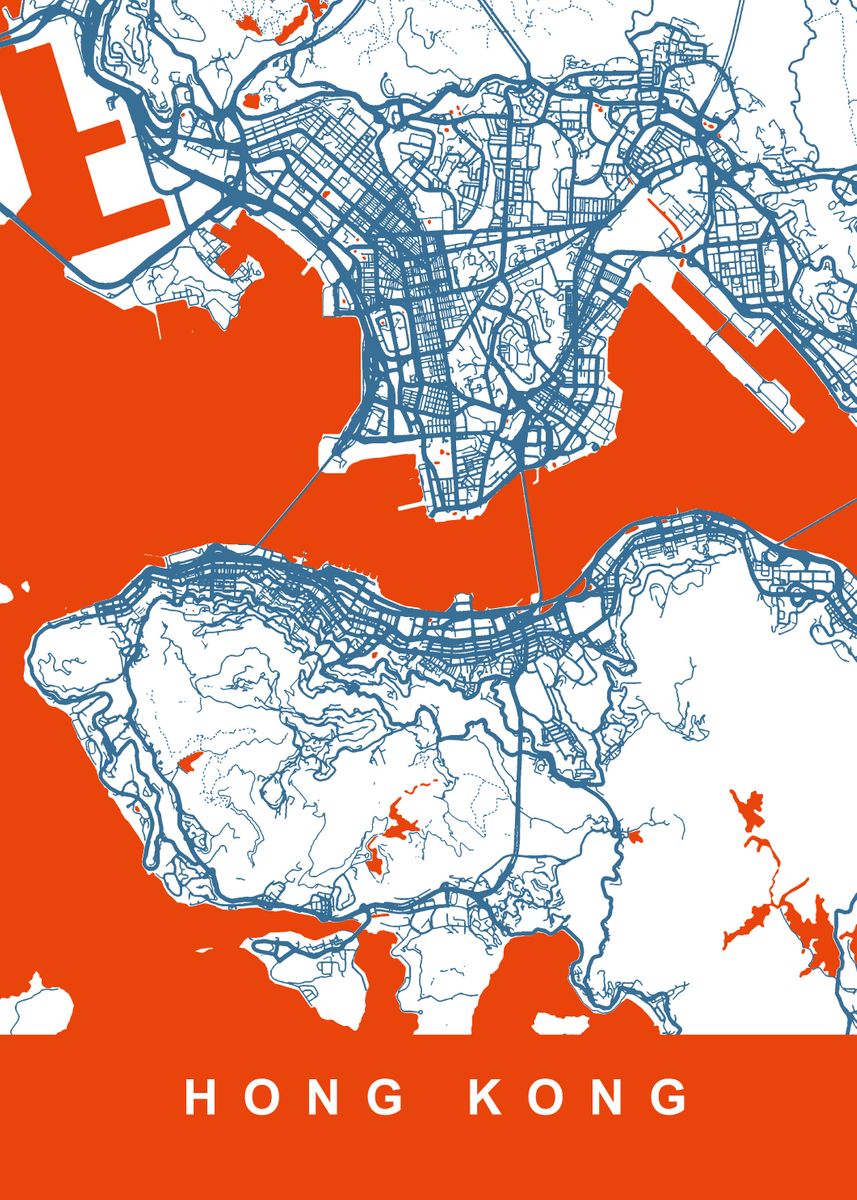 'HONG KONG Map' Poster by UrbanMaps | Displate