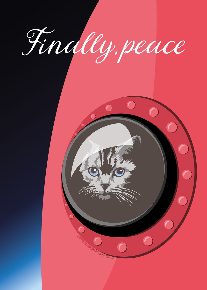 'Cat is done with humans' Poster, picture, metal print, paint by ...