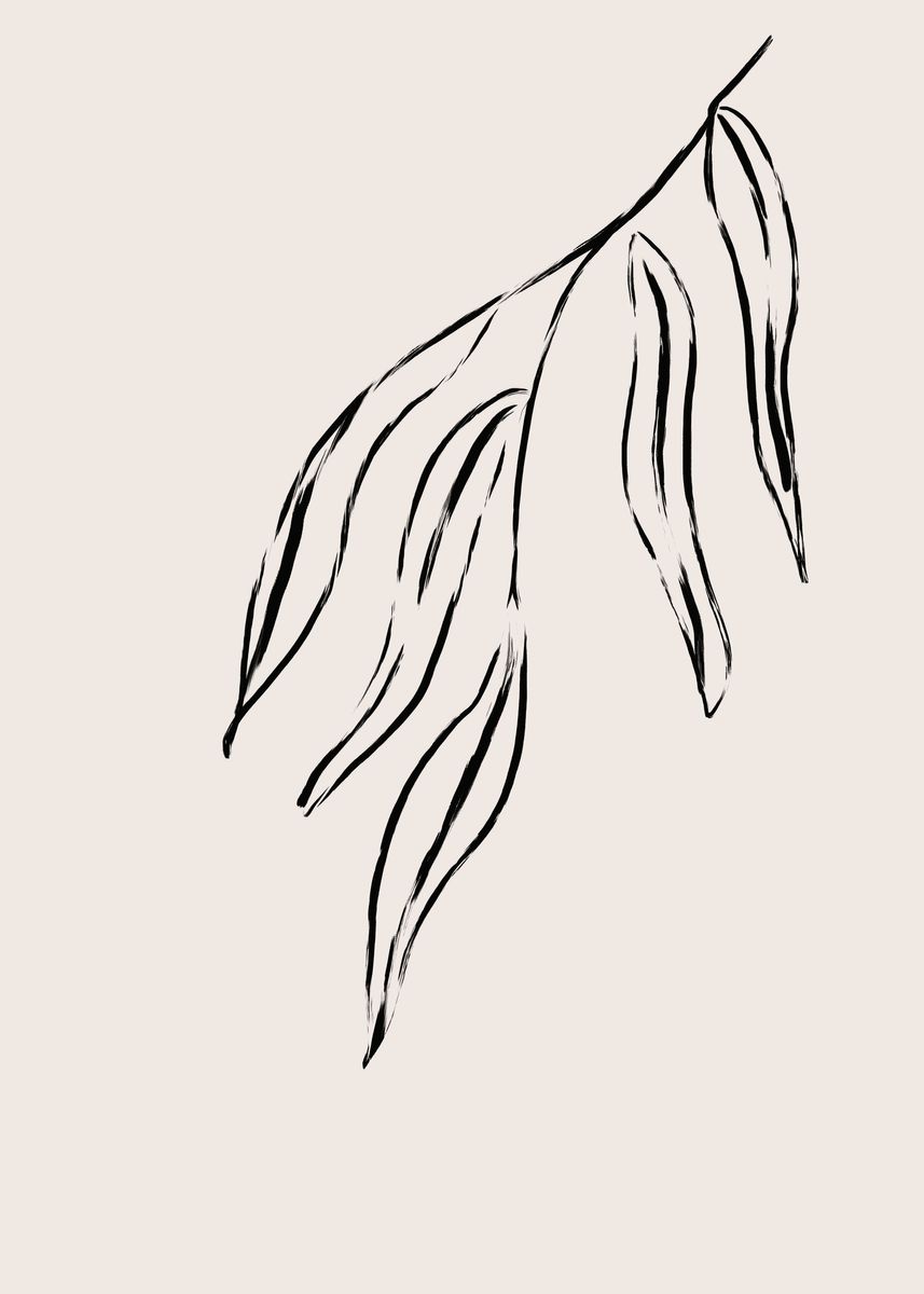 'Abstract Botanical Leaf' Poster by dkDesign | Displate