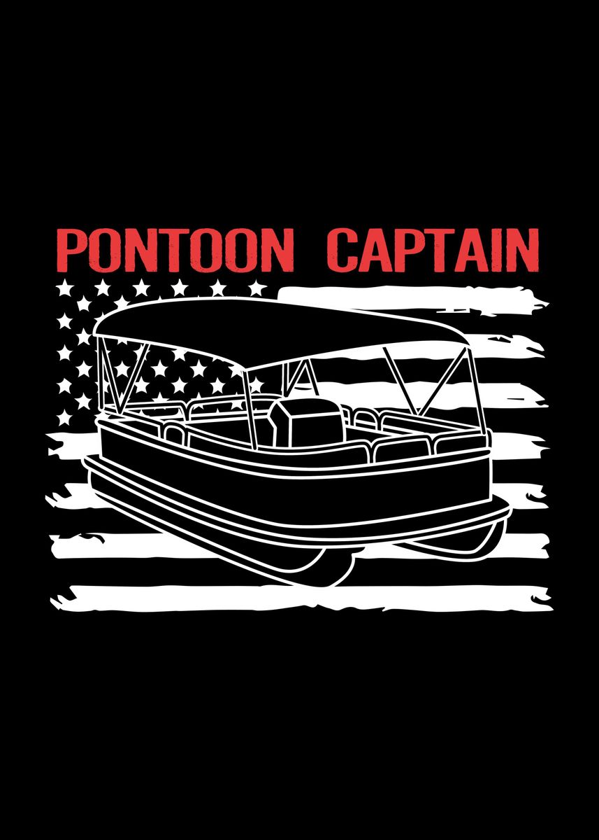 'Pontoon Captain Boating' Poster, picture, metal print, paint by ...