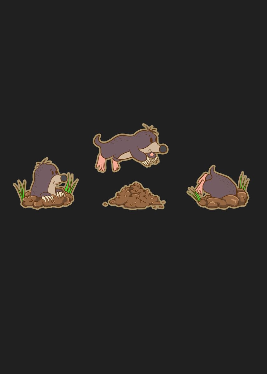 'Funny Mole Jumping' Poster by Hexor | Displate