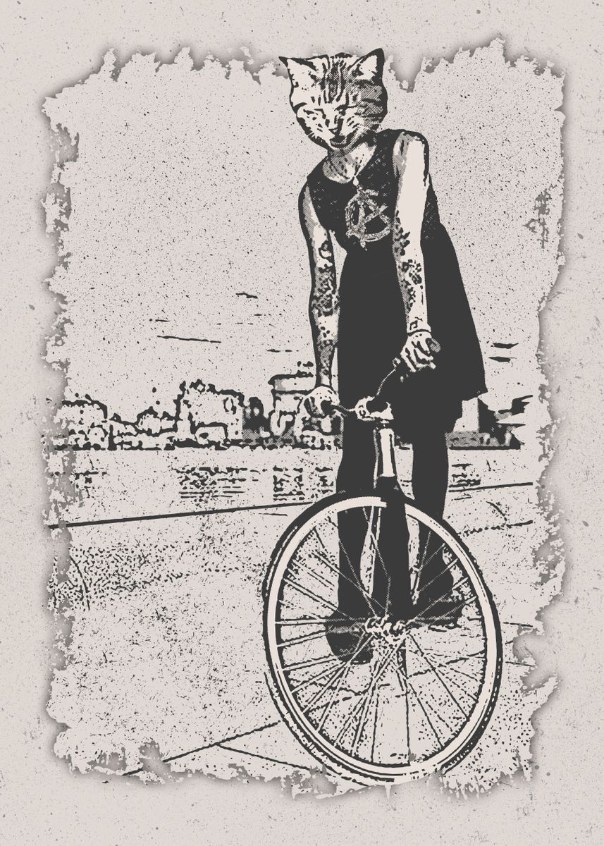 'Bike Punk' Poster, picture, metal print, paint by Ilya Danilov | Displate