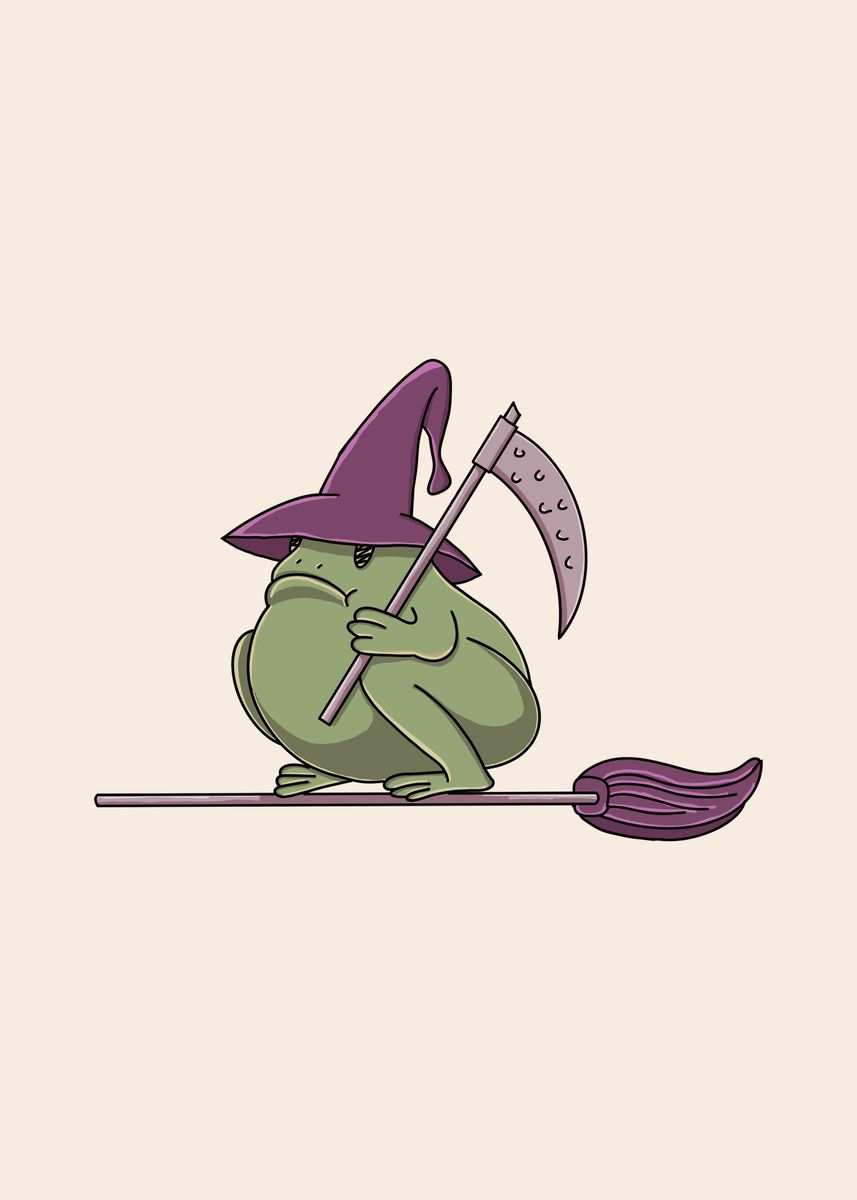 'frog magic' Poster by Izmo Scribbles | Displate