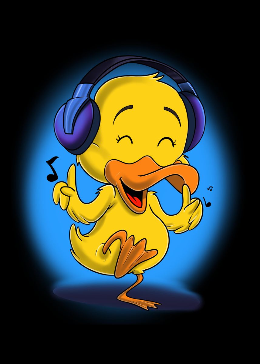 'Music Lover I DJ Duck' Poster, picture, metal print, paint by ...