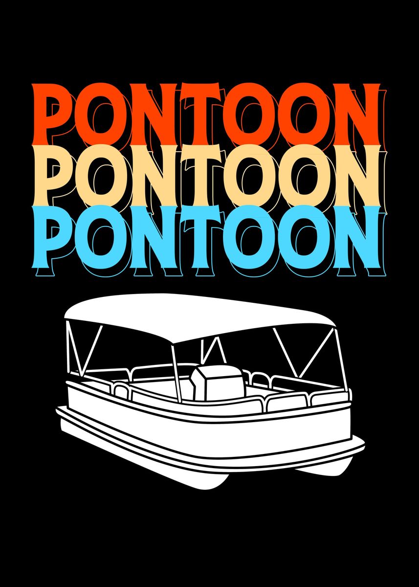 'Pontoon Boat' Poster, picture, metal print, paint by FunnyGifts | Displate