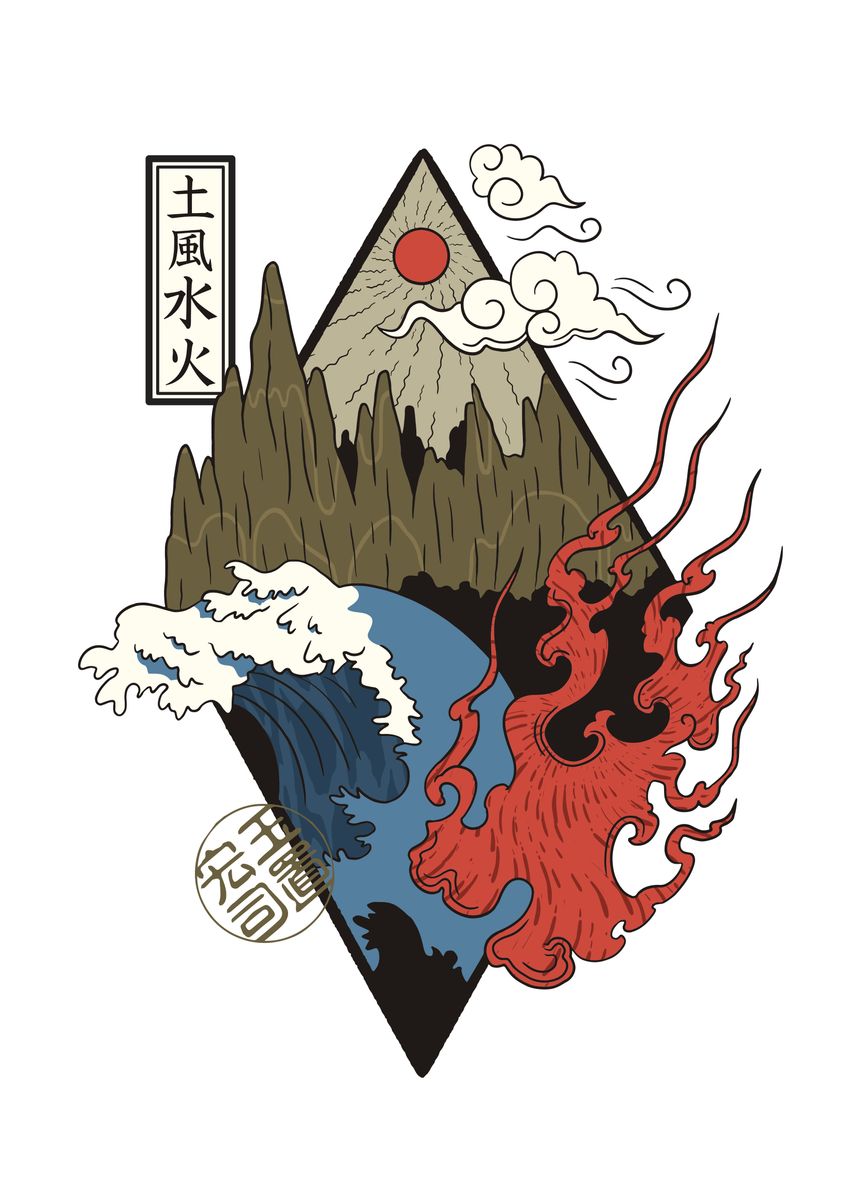 'Four elements ' Poster, picture, metal print, paint by Simon Darren ...