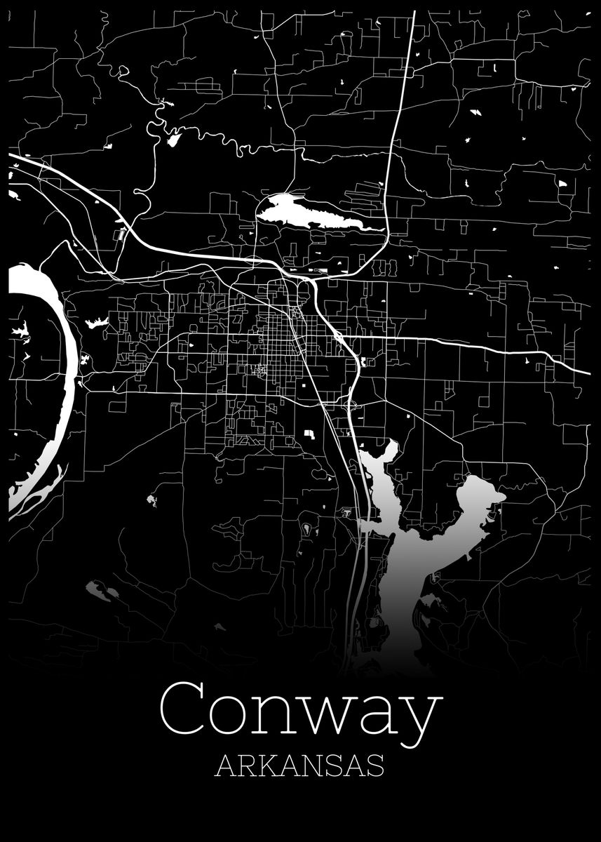'Conway Arkansas city map' Poster by RelDesign | Displate