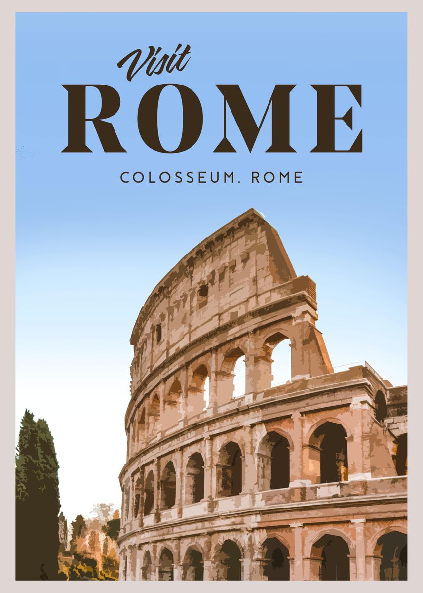 'Visit Rome' Poster by Mercury Club | Displate