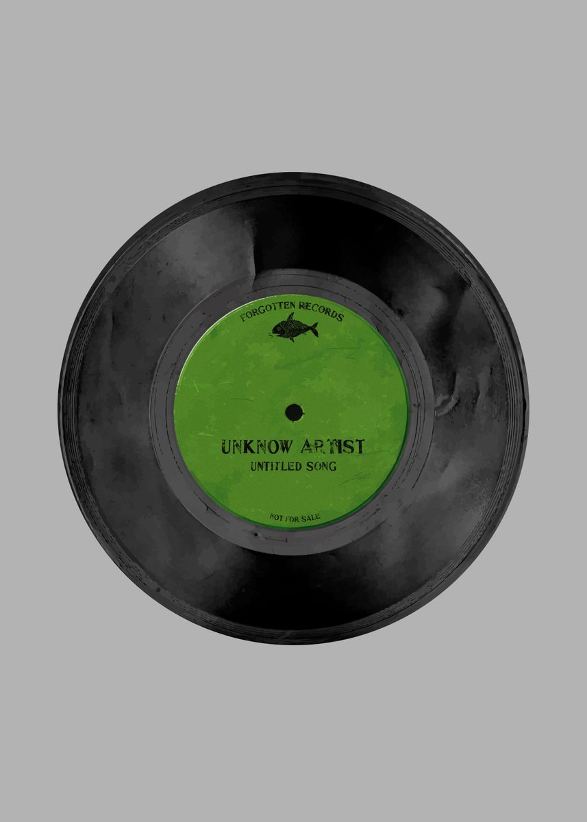 'Old Green Vinyl' Poster, picture, metal print, paint by BlackLineWhite ...