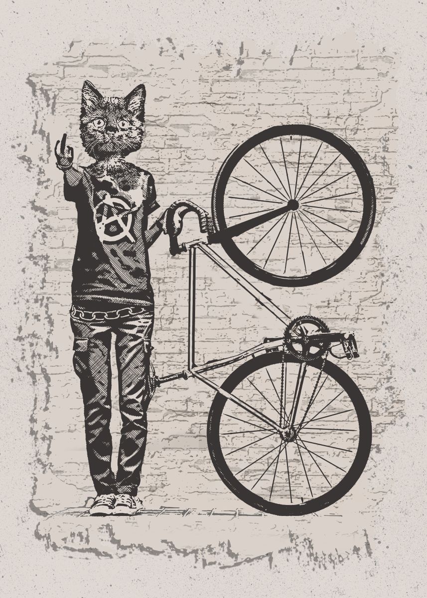 'Bike Punk' Poster, picture, metal print, paint by Ilya Danilov | Displate