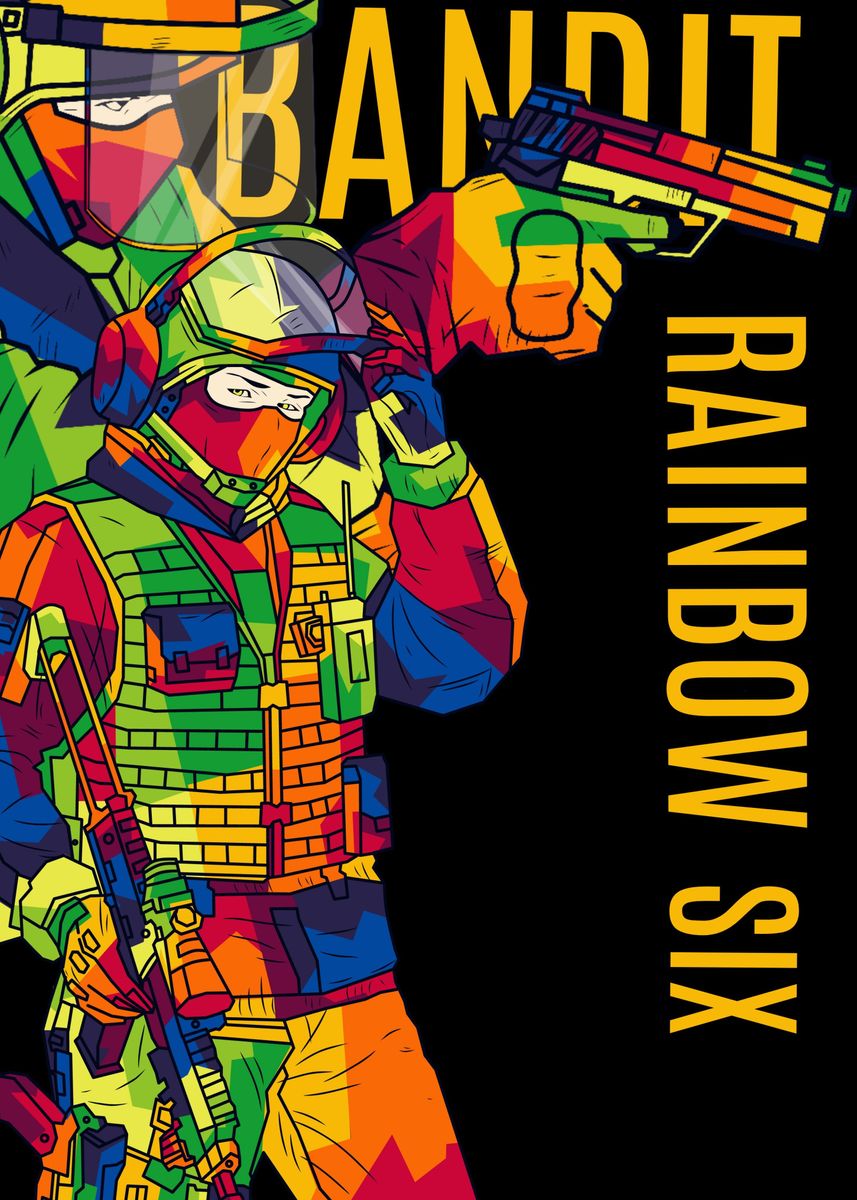 'rainbow 6 popart' Poster, picture, metal print, paint by Mshel Tyan ...