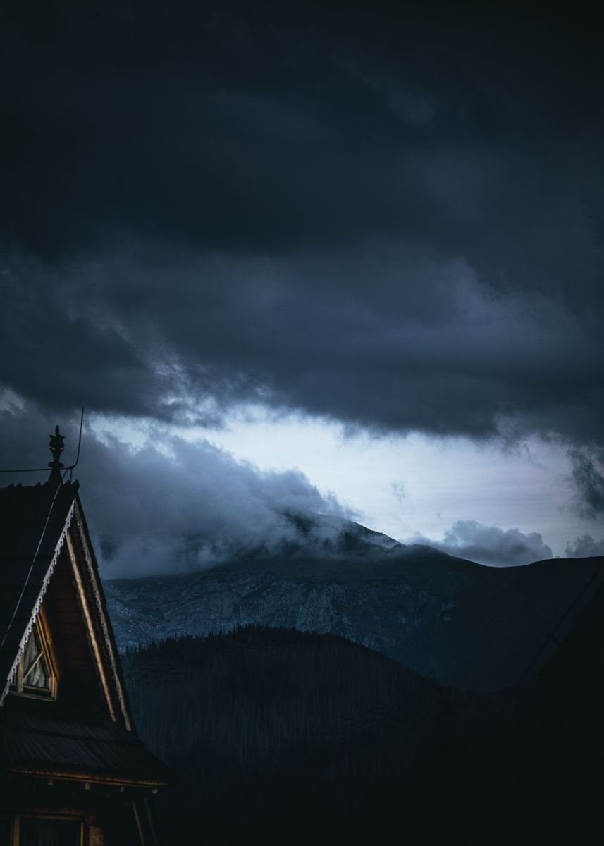 'Hut in mountains' Poster, picture, metal print, paint by Adam ...