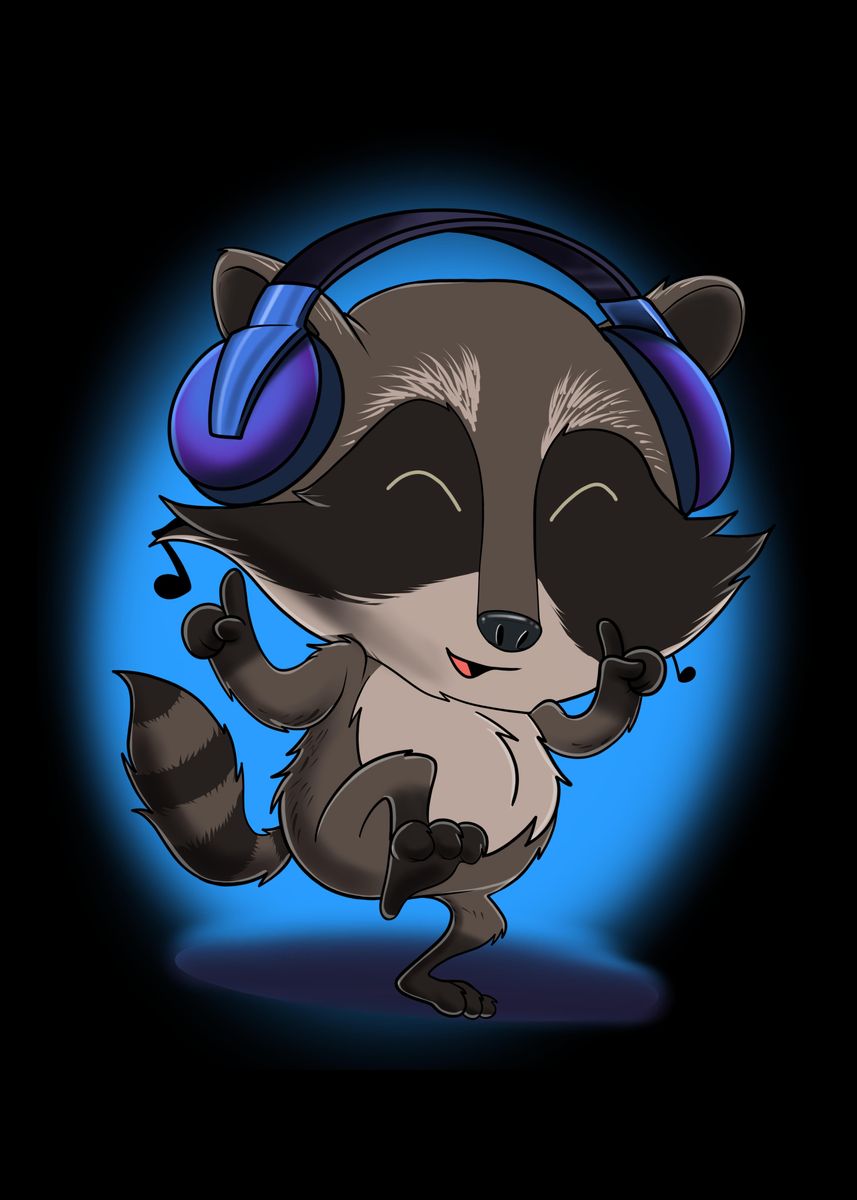 'Music Lover I DJ Raccoon' Poster by MaximusDesigns | Displate
