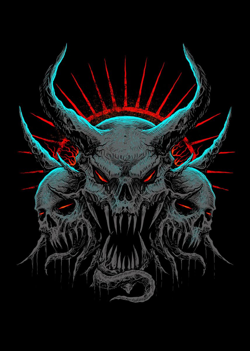 '666 Gothic Demon Occult' Poster, picture, metal print, paint by Gothic ...