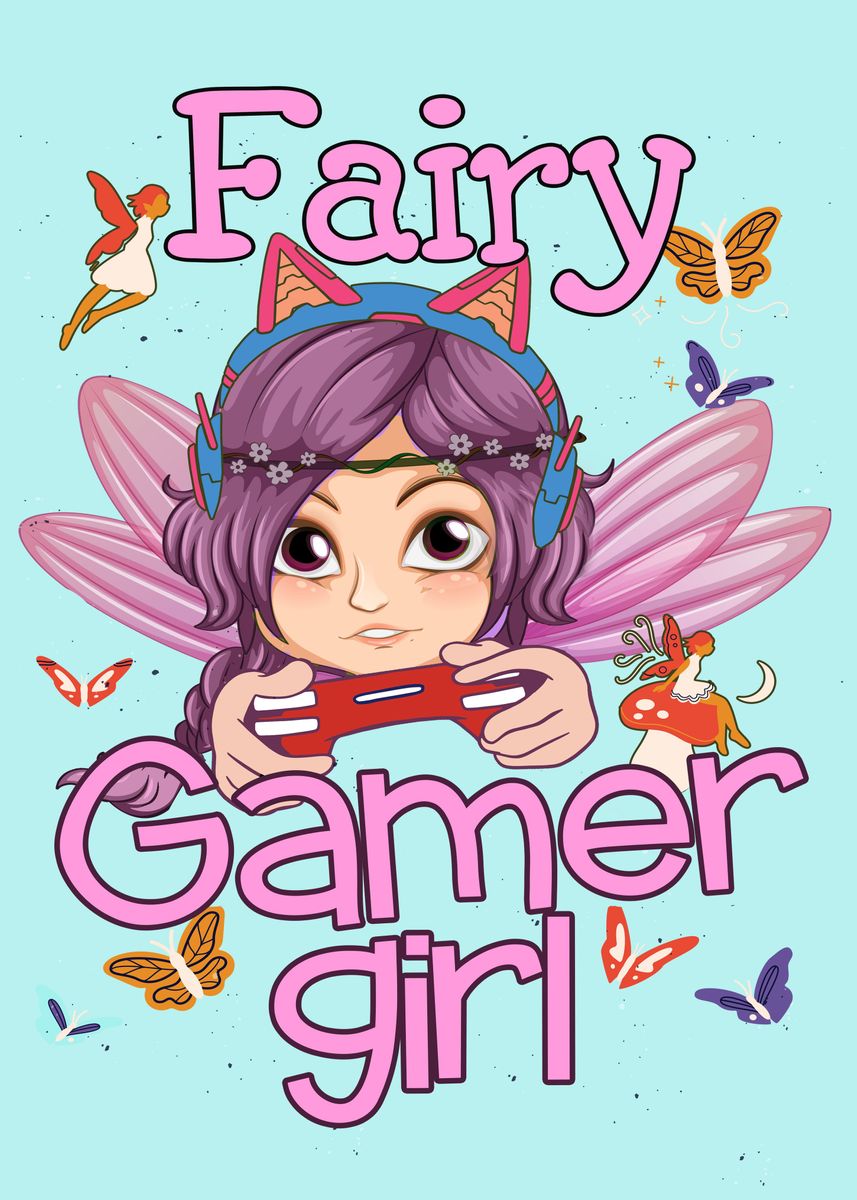 'Fairycore Fairy Gamer' Poster, picture, metal print, paint by ...