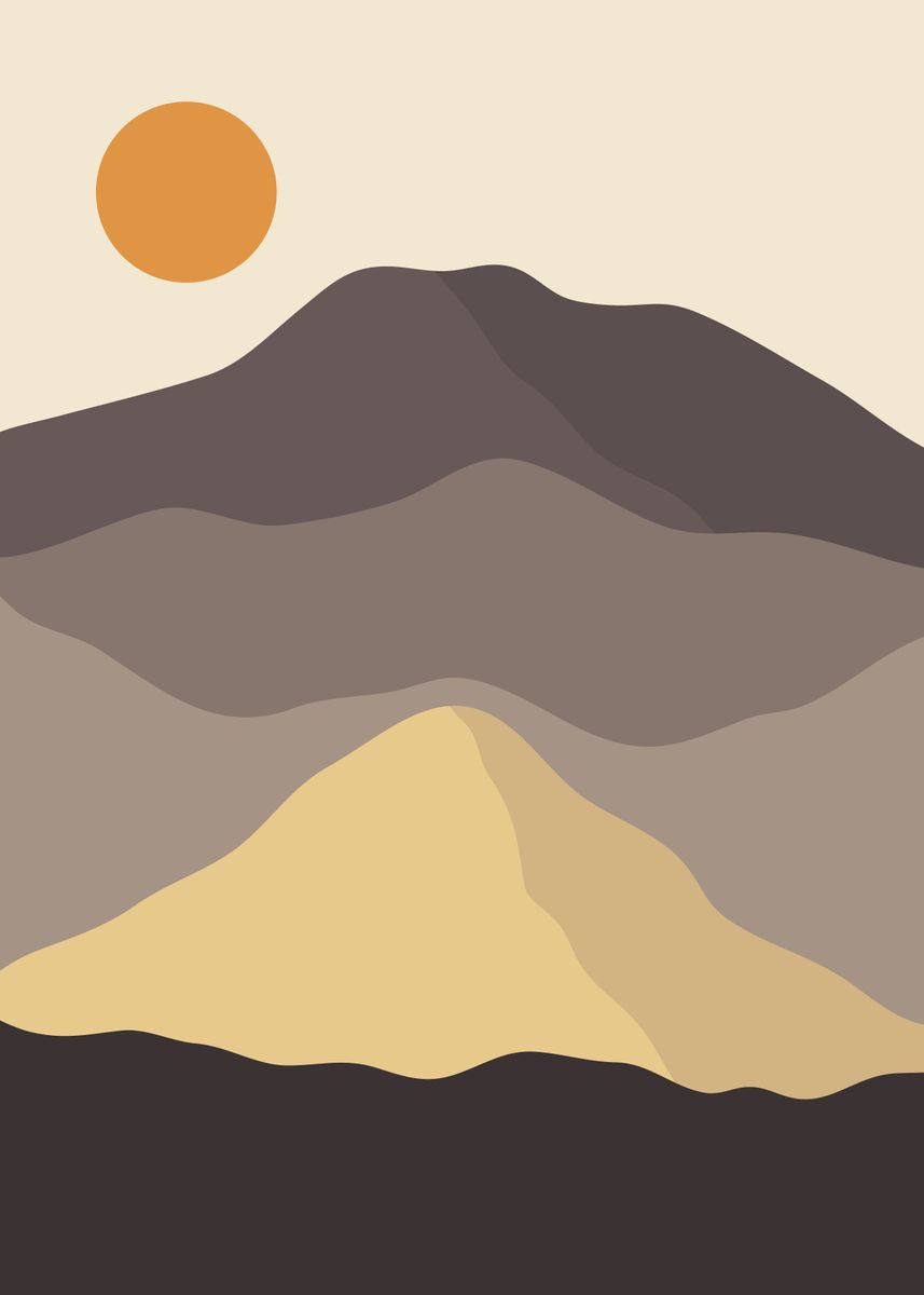 'Nature Sun landscape art' Poster, picture, metal print, paint by Human ...