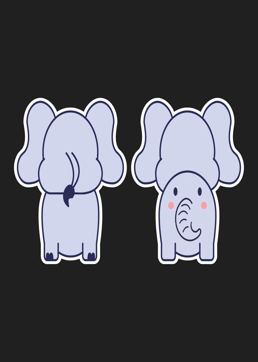 'Cute Anime Elephant Manga' Poster, picture, metal print, paint by ...