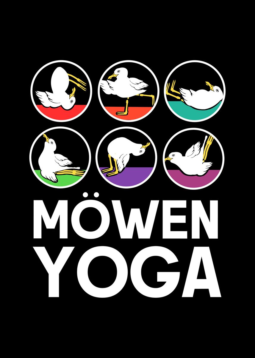 'German Yoga' Poster, picture, metal print, paint by Sebastian Wünsche ...