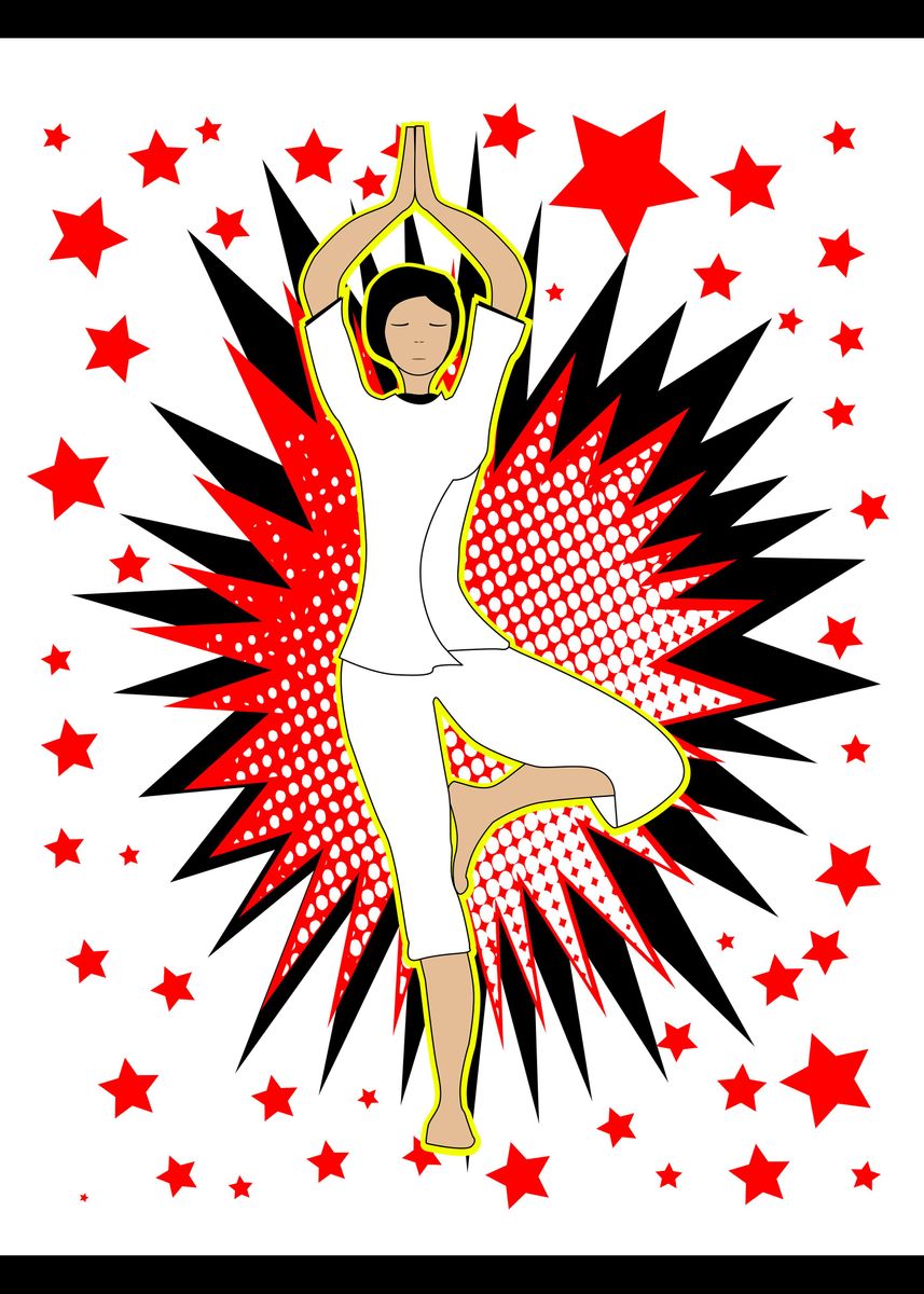 'Yoga Pose Splash' Poster by HomeStead Digital | Displate