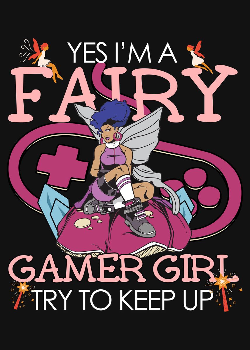 'Fairycore Fairy Gamer' Poster, picture, metal print, paint by ...