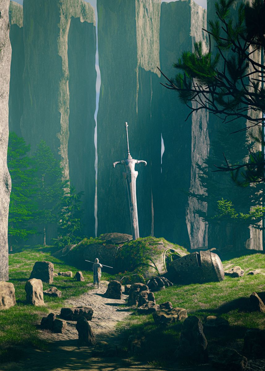 'Giants Fall' Poster, picture, metal print, paint by Icosphere | Displate