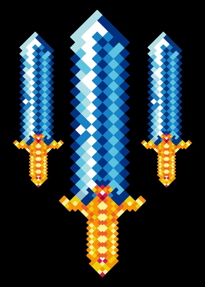 'Pixel Swords Gaming' Poster by Max Ronn | Displate