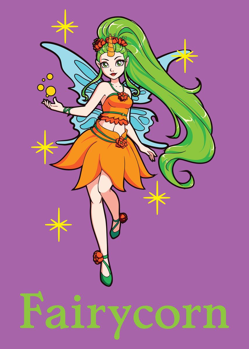 'Fairycore Fairy Girl' Poster, picture, metal print, paint by ...