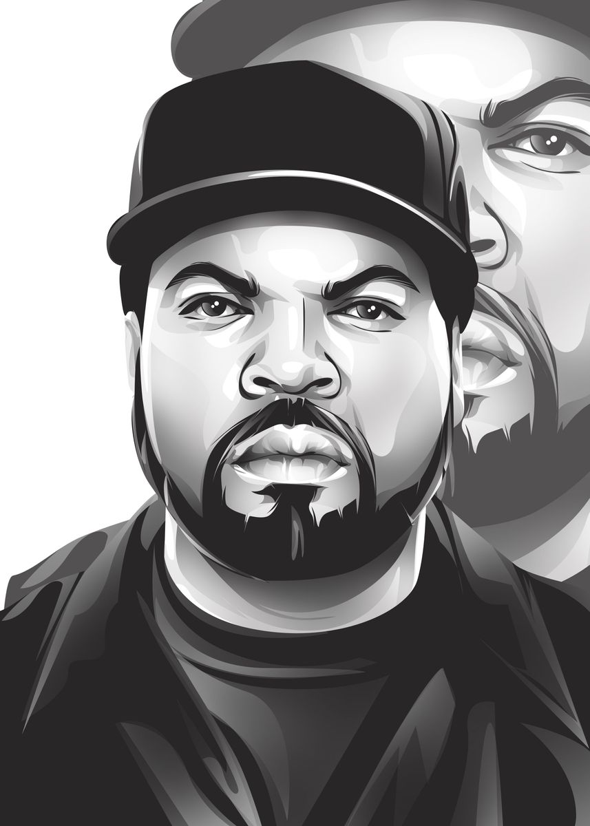 'Ice Cube' Poster, picture, metal print, paint by Nur Khafif | Displate