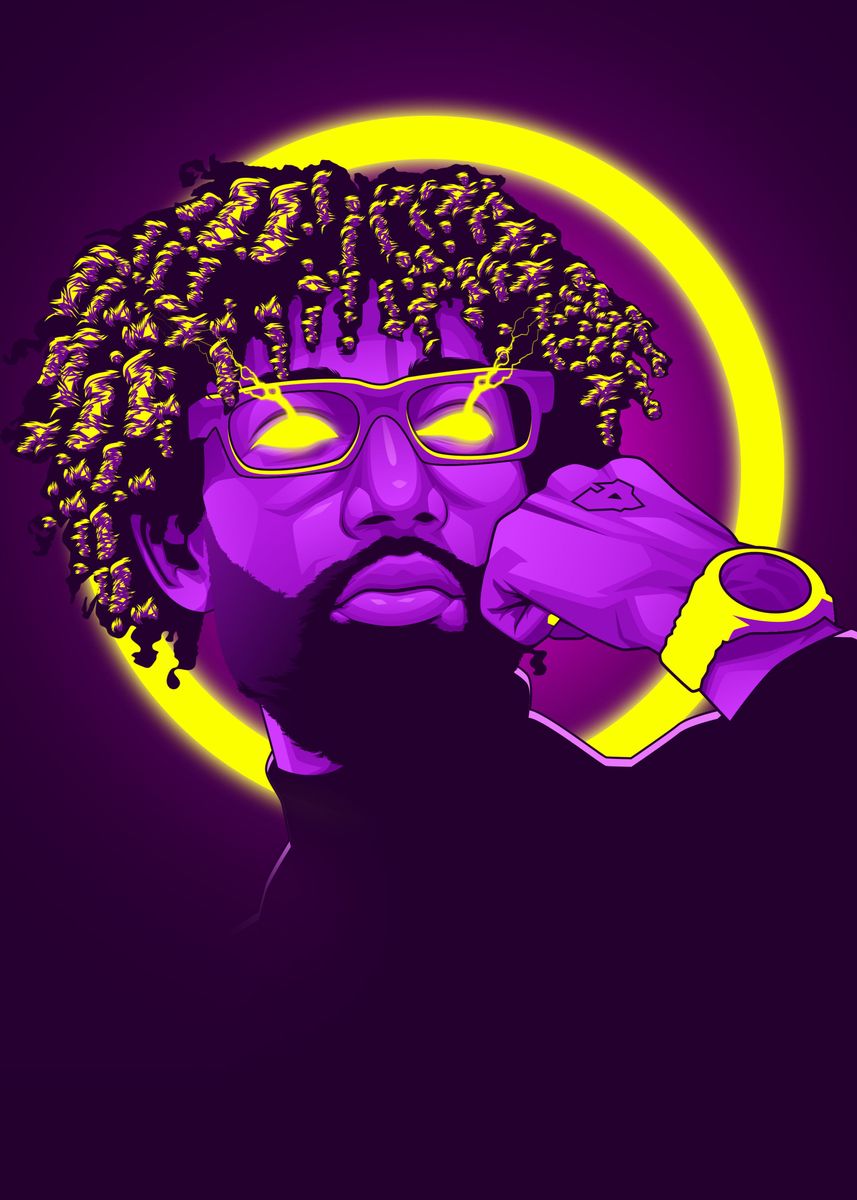 'PnB Rock Neon Art' Poster, picture, metal print, paint by Colorize ...