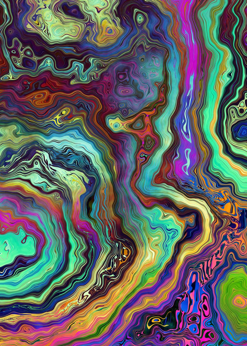 'Psychedelic Marble 27' Poster, picture, metal print, paint by Aloke ...