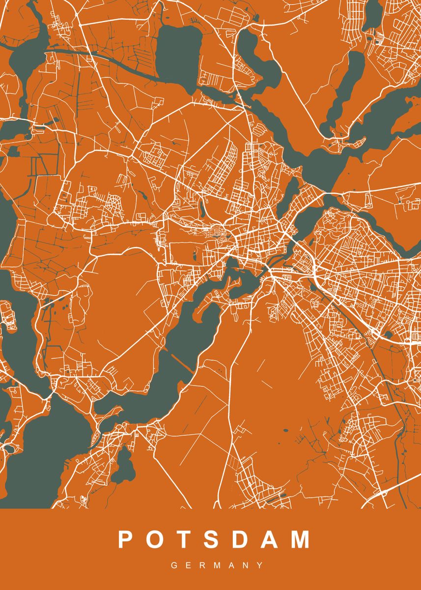 'POTSDAM Map GERMANY' Poster by UrbanMaps | Displate