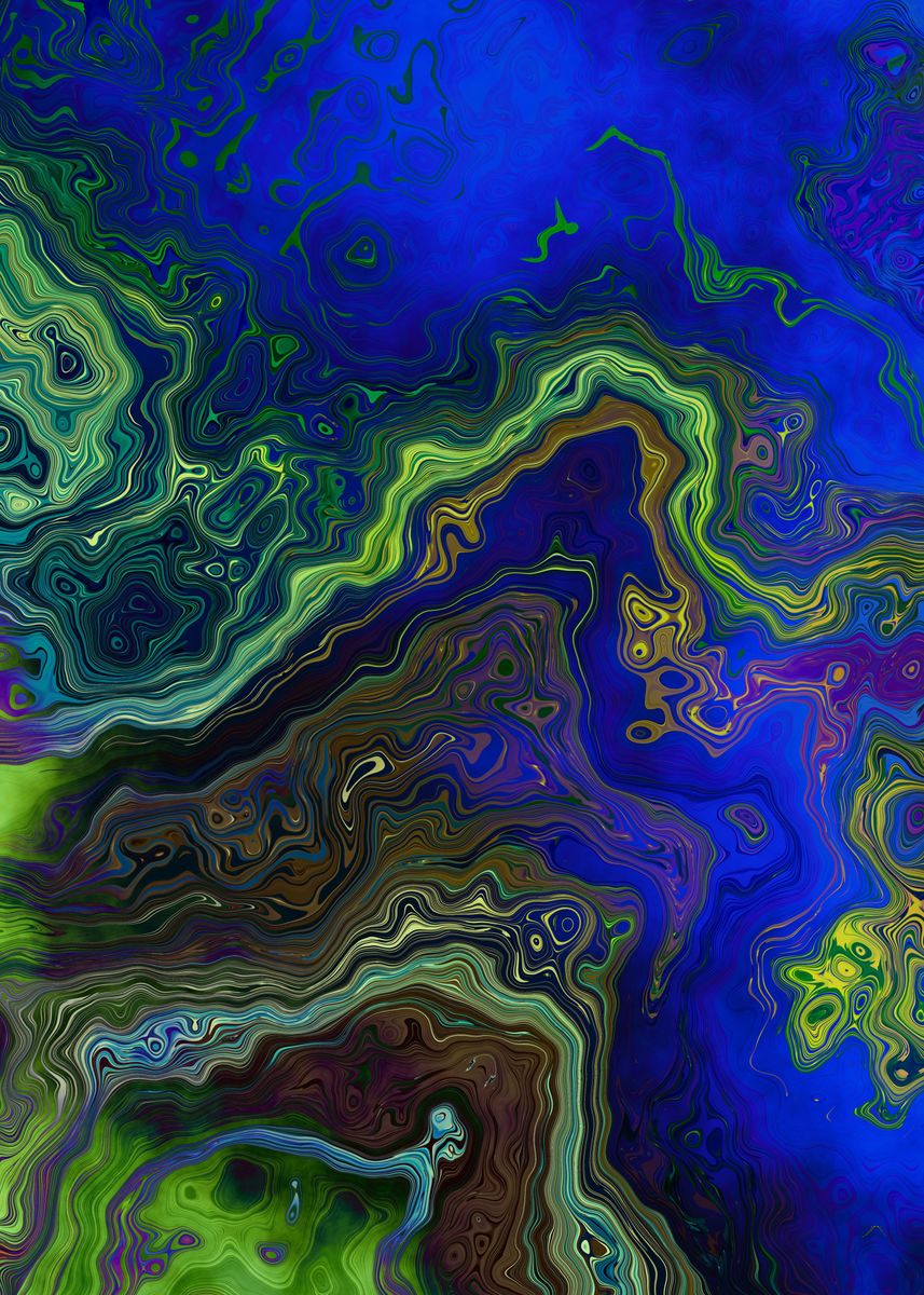 'Psychedelic Marble 37' Poster, picture, metal print, paint by Aloke ...