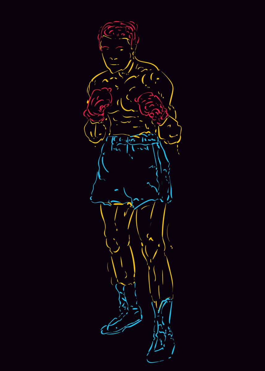 'Boxing line pop art' Poster, picture, metal print, paint by dam art ...