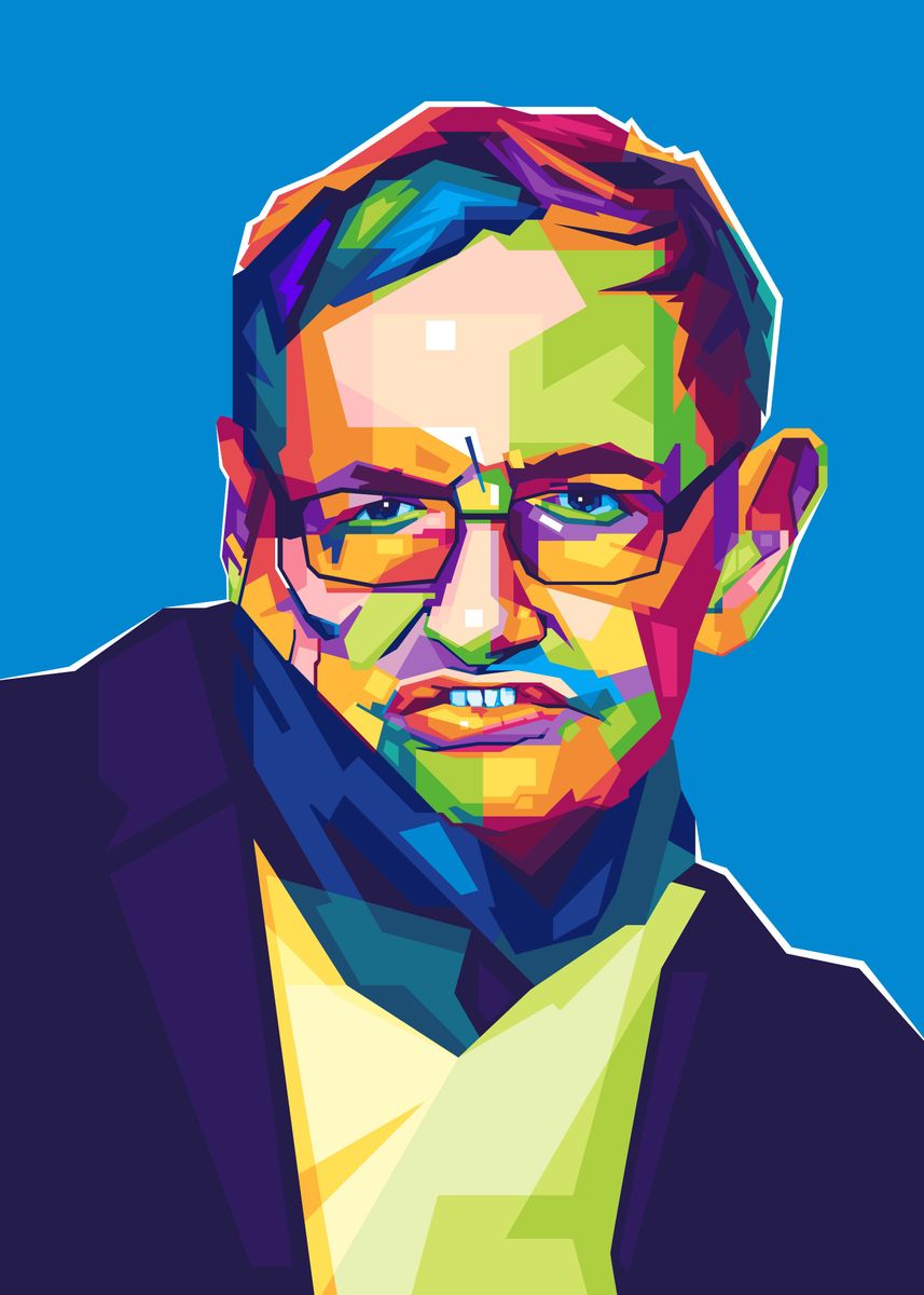 'WPAP Stephen Hawking' Poster, picture, metal print, paint by Alanside ...