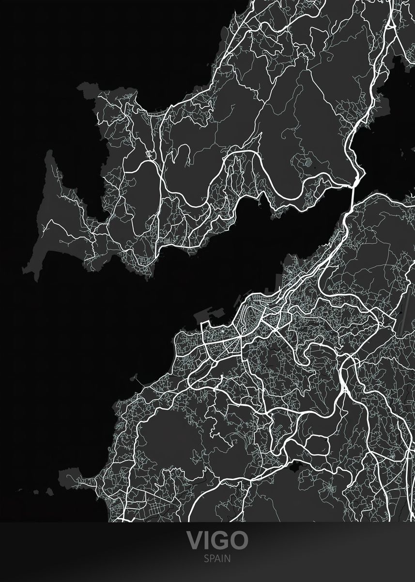 'Vigo Spain' Poster, picture, metal print, paint by Zake Yonkou | Displate