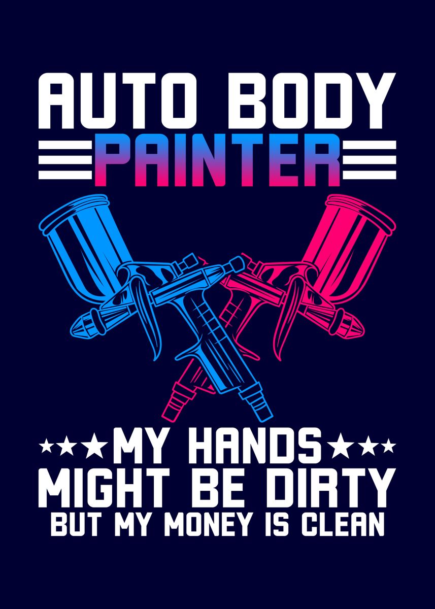 'Auto Body Painter Gun' Poster, picture, metal print, paint by MzumO ...