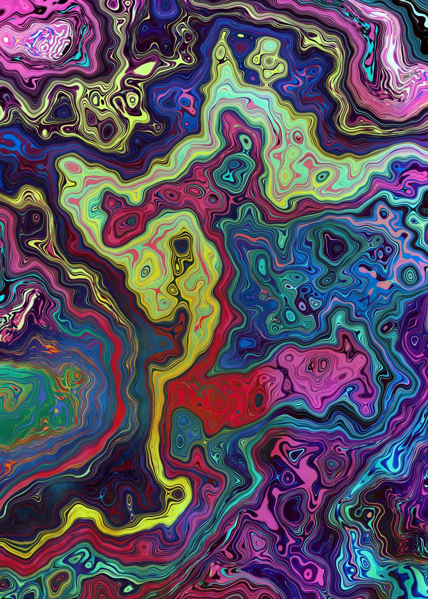 'Psychedelic Marble 21' Poster, picture, metal print, paint by Aloke ...