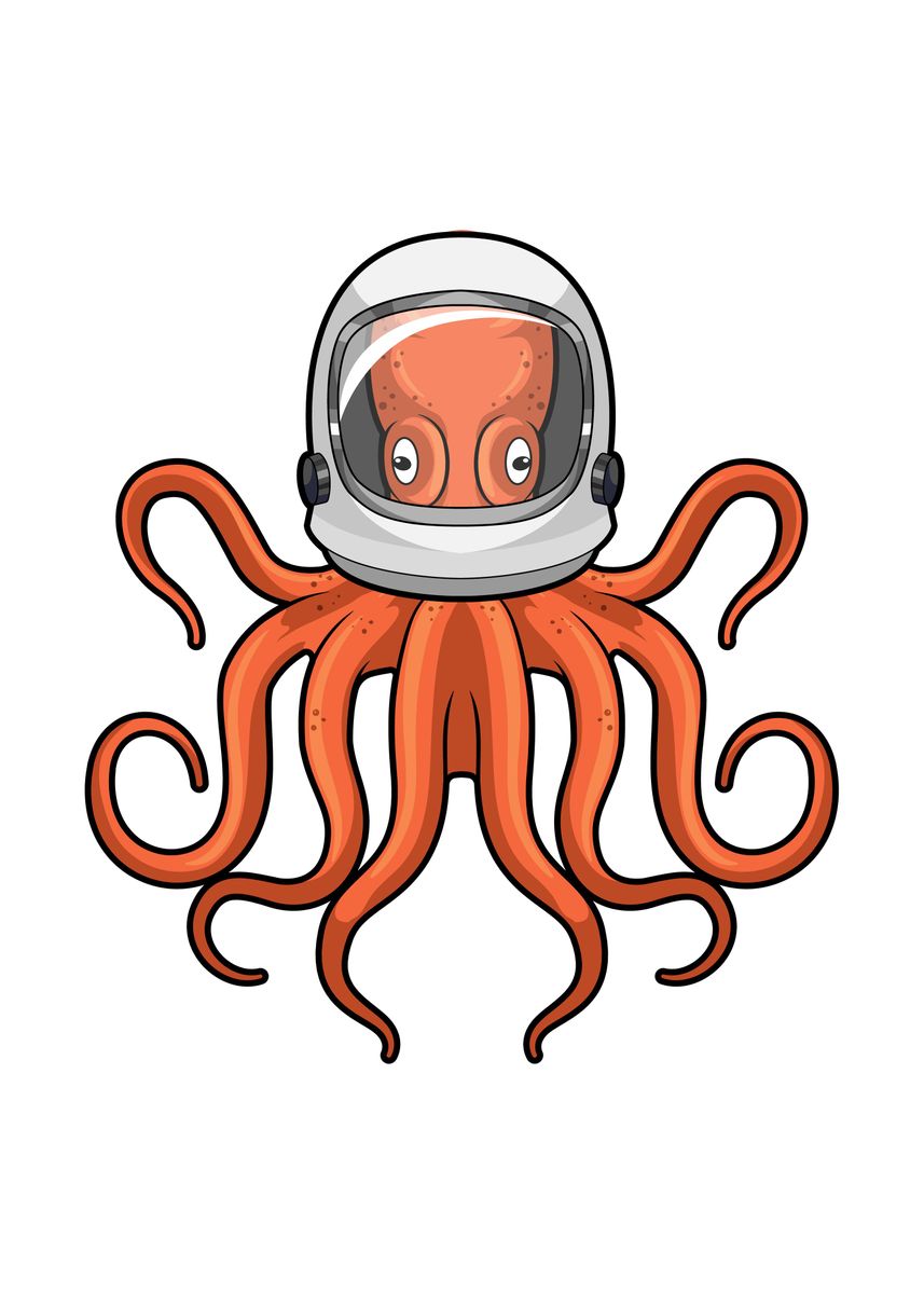 'Octopus Astronaut Space' Poster, picture, metal print, paint by Markus ...