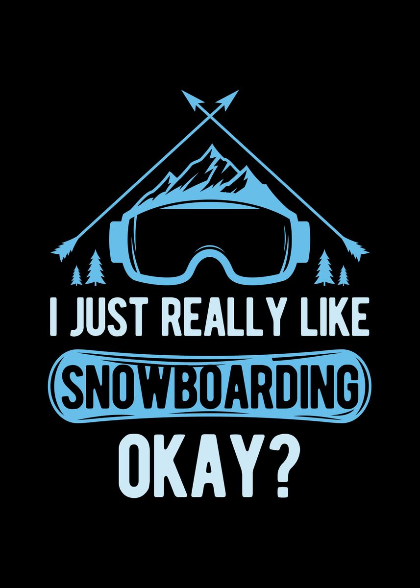 'Funny Snowboarding' Poster, picture, metal print, paint by Visualz ...