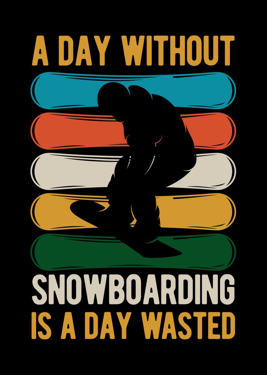 'Funny Snowboarding' Poster, picture, metal print, paint by Visualz ...