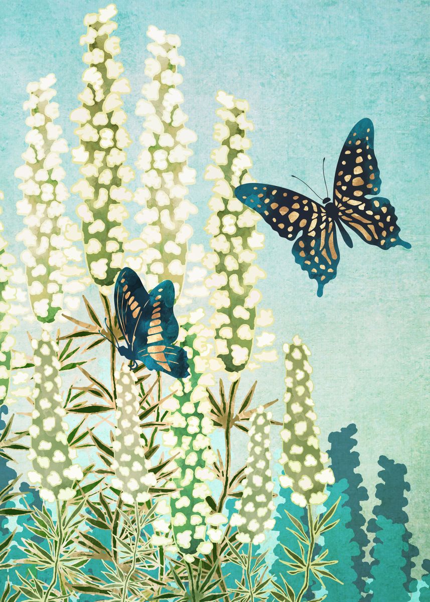 'Butterfly Garden' Poster, picture, metal print, paint by SpaceFrog ...