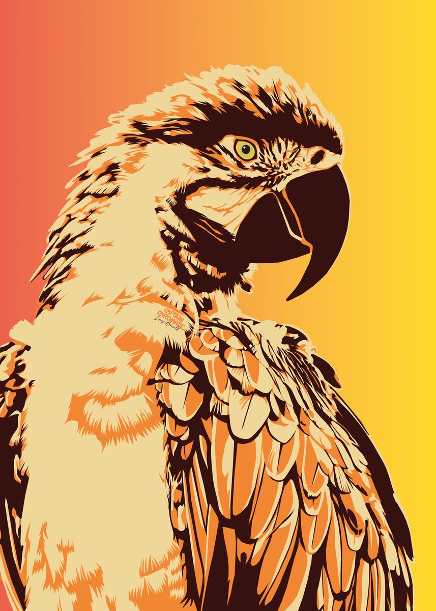 'Ara parrot portrait' Poster, picture, metal print, paint by Captain ...
