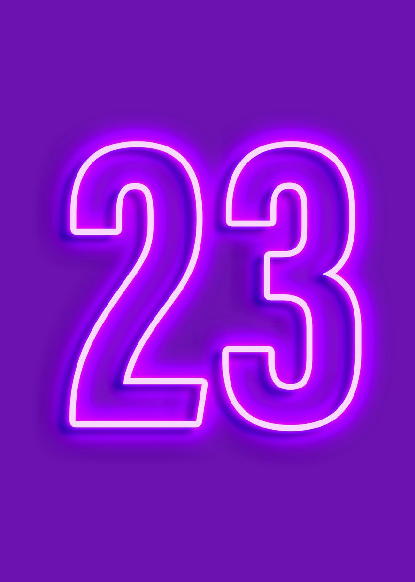 '23 neon number' Poster, picture, metal print, paint by dam art | Displate